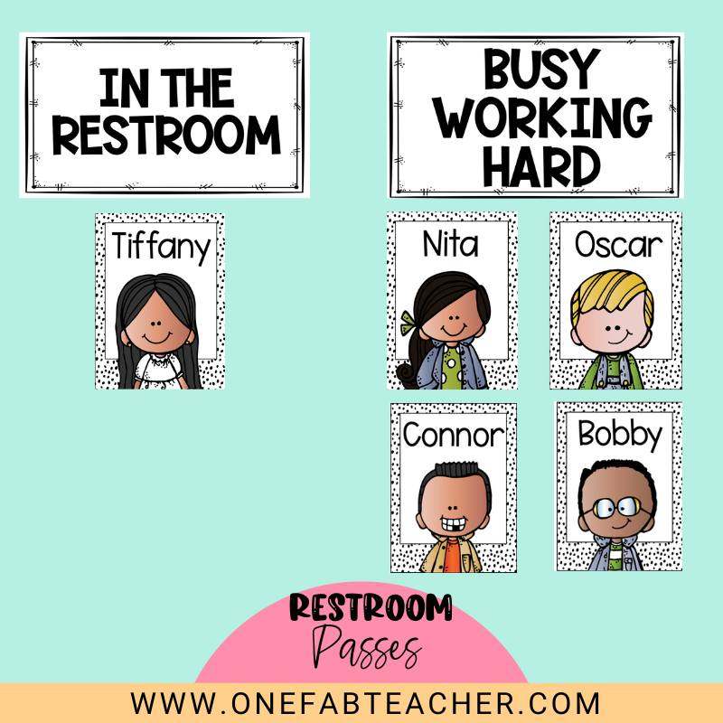 Editable Bathroom Passes Bathroom School Passes One Fab Teacher